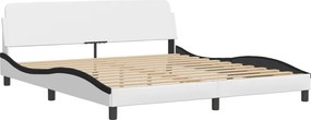 Postel s matrací Zadar bílá a černá 180 x 200 cm umělá kůže 3208886