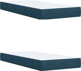 Box spring postel s matrací modrá 200 x 200 cm samet 3287834