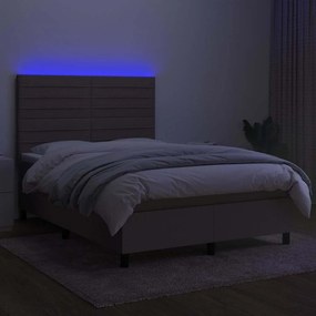 Box spring postel s matrací a LED taupe 140x190 cm textil 3134953