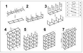 Variabilní designový úložný regál Meteor