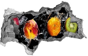 Wallmuralia Nálepka 3D díra na zeď Ovoce a voda 95x73 cm