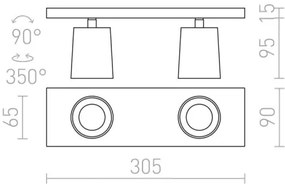RED - Design Rendl - R12915 - Bodové svítidlo KENNY 2xGU10/35W/230V