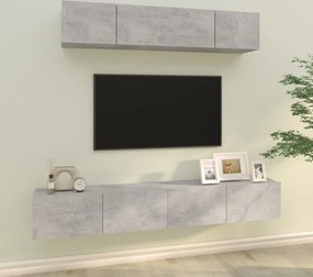vidaXL 4dílný set TV skříněk kompozitní dřevo [3114529] Barva: bílá s vysokým leskem