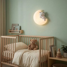 Toolight Rea, LED NÁSTĚNNÉ SVÍTIDLO G180-W MEDVĚD NA MĚSÍCI, OSW-07811