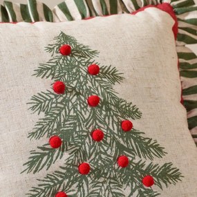 Dekorační polštář s vánočním motivem 45x45 cm Frilled Christmas Tree – Catherine Lansfield