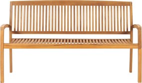 Stohovatelná zahradní lavice s poduškou 159 cm masivní teak 3063309