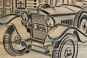 Li-Go "Veterán" světelný obraz 230V 90x60 cm provedení povrchu: dub světlý
