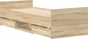 Rám postele s hlavovým a nožním čelem dub sonoma 100 x 200 cm 3203798