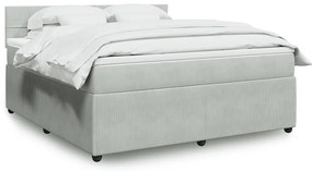 Box spring postel s matrací světle šedá 180x200 cm samet 3287806