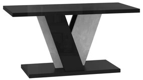 Konferenční stolek Tearyl, Barva: černý lesk / beton