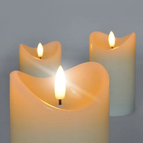 SOLIGHT LED sada svíček z přírodního vosku 3ks, AAA
