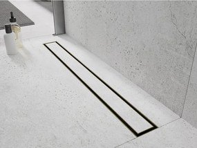 Mexen Flat M13 maskovací 2v1 na lineární odtok 50 cm, zlatý kartáčovaný - 1A19050