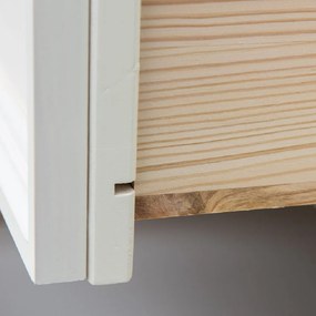 Massive home | Belluno Elegante bílá komoda 5S z masivu s dubovou deskou