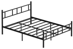 Kovová dvoulůžková postel PIRON 160x200 cm černá nosnost 200 kg