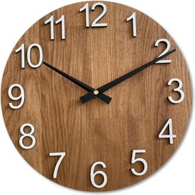 Dubové hodiny na zeď s velkými číslicemi I SENTOP MAS017-3072-black-hands