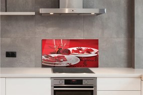 Skleněný panel Rose srdce brýle 140x70 cm