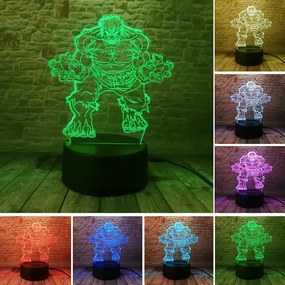 3D LED Lampička Hulk MARVEL