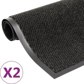 vidaXL Protiprachové obdélníkové rohožky 2 ks všívané 40x60 cm [3051602] Barva: Černá