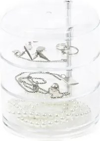 Compactor Otočný box na šperky – 3 otočné přihrádky čirý plast