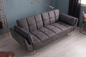 Designová rozkládací pohovka Bailey 215 cm tmavě šedý samet