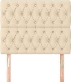 Čelo postele krémové 90x7x118/128 cm látkové 3116655
