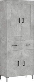 Skříň highboard betonově šedá 69,5x34x180 cm kompozitní dřevo 3199877