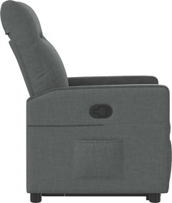 Zvedací polohovací křeslo tmavě šedé textil 3324053