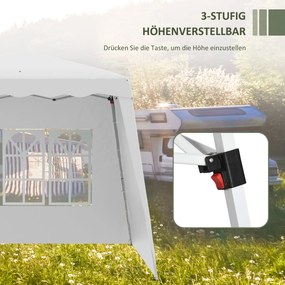 Skládací altán Outsunny 2,4 x 2,4 m s bočními stěnami a nastavitelnou výškou - Party stan s UV ochranou, skládací stan s nosným pytlem pro zahradu a …