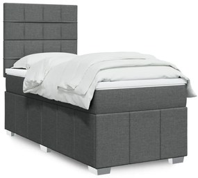 Box spring postel s matrací tmavě šedá 80 x 200 cm textil 3293796