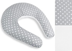 Bellatex Povlak na kojicí polštář na zip po obvodu 180 cm Puntík šedá, bílá