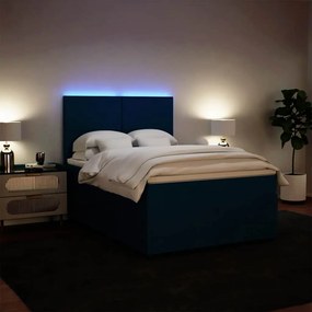 Box spring postel s matrací modrá 160 x 200 cm samet 3294680