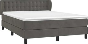 Box spring postel s matrací tmavě šedý 140 x 190 cm samet 3127728