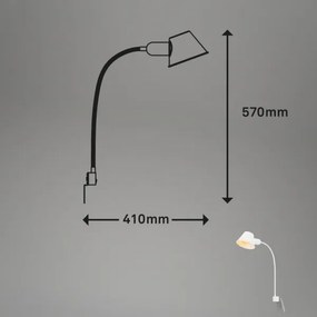Briloner 2079-016 - Nástěnná flexibilní lampa 1xE27/10W/230V bílá