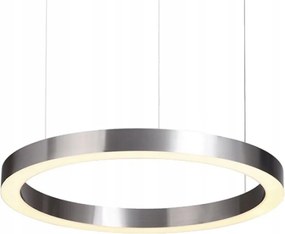 Závěsná lampa Circle 60 Led, nikl kartáčovaný, 60 cm