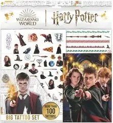JIRI MODELS Omalovánky s tetováním Harry Potter / 100+ tetovaček / Seš