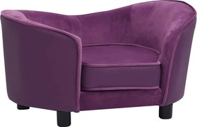 Pohovka pro psy vínová 69 x 49 x 40 cm plyš a umělá kůže 171035