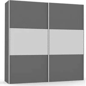 Velká šatní skřín REA Houston up 6 - graphite, střední výplň dveří v barvě skříně