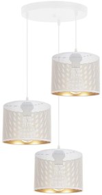 HEXE Lustr na lanku ALDO 3xE27/60W/230V pr. 45 cm bílá HX0034