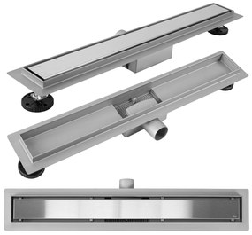 Rea Neox, odtokový sprchový žlab 70 cm, broušená ocel, REA-G2502