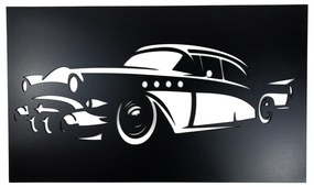 Živá Zeď Dřevěná nástěnná černá dekorace Auto Veterán