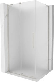Mexen Velar L, sprchový kout s posuvnými dveřmi 110 x 80 cm, 8mm sklo námraza, broušená ocel, 871-110-080-33-97