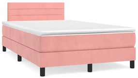 Box spring postel s matrací růžová 120x190 cm samet,  3269848
