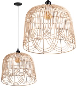 Toolight Boho, stropní svítidlo 40cm 1xE27 APP1352-1CP, černá-přírodní hnědá, OSW-05765