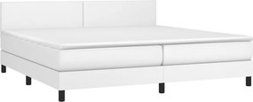 Box spring postel s matrací bílá 200x200 cm umělá kůže 3141024