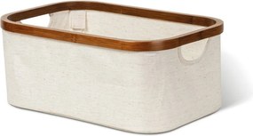 Krémový látkový úložný box 38x26x16 cm Bamboo/Linen – Bigso