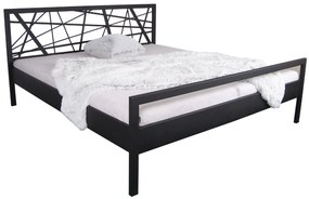 Nábytek ATIKA s.r.o. Kovová postel ZIG ZAG Povrchová úprava: černá, Rozměr: 200 x 200 cm