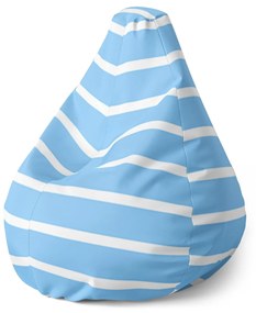 Sablio Sedací vak Pear Modrobílé pruhy - 70 x 70 x 95 cm