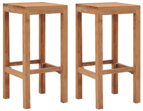 Barové stoličky 2 ks masivní teakové dřevo - Default Title