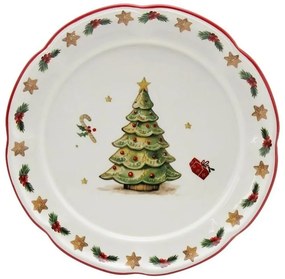 Keramický dezertní talířek se stromkem Chrissie - Ø 20,5*2 cm