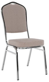 Stohovatelná židle, béžová/vzor/chrom, Tempo Kondela ZINA 3 NEW